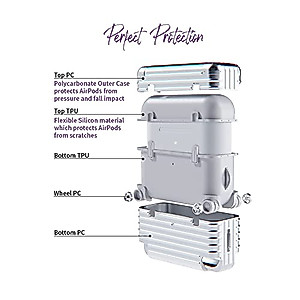 miak Airpods Pro 2nd Generation Case Cover 2022, Protective Case with Keychain for New Apple Airpods Pro Case, Silver