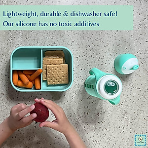 Set of 2 - Glass Sippy Cup for Toddlers - The Luca | Mint Green & Indigo Purple | Spill-Proof | Silicone Straw | 8 oz | Liquids Never Touch Plastic | Removable Handles…