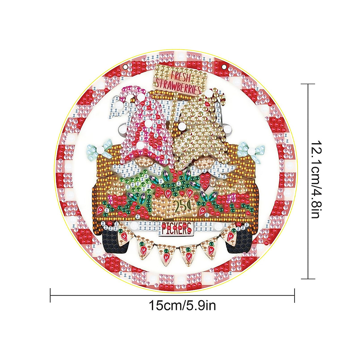 Christmas Diamond Art Painting Hanging Pendant Kit Special Shaped Diamond Dots Art Acrylic Ornaments Christmas Gnome Diamond Art Pendant for Adult Home Wall Window Decor Gift