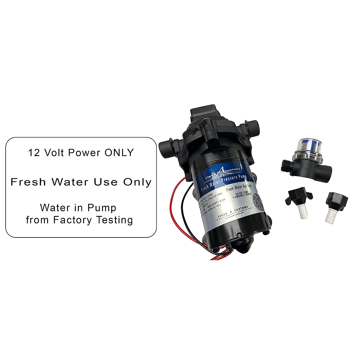 Class A Customs | 7 Gallon RV Concession Fresh Water Tank with 12 Volt Water Pump | T-0700-PUMP