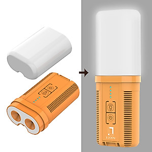 Portable Camping Shower, Handheld Camp Pump with Rechargeable 4400mAH Battery and 130LM Lighting Device for Outdoor Camping,Hiking,Traveling