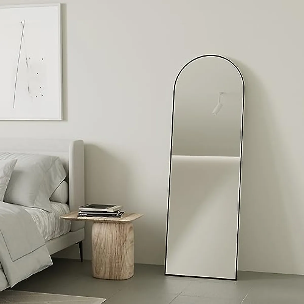 RICHTOP Arched Full Length Floor Mirror 3 Installation-Standing Leaning Hanging, 64x21 Black Big Full Body Mirror for Bedroom Livingroom Dorm, Anti-slip Shatterproof HD