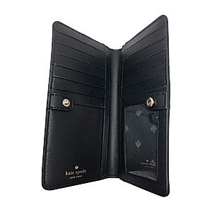 kate spade new york Schuyler Large Slim Bifold Leather Wallet, Black