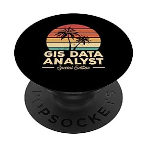 Vintage GIS Data Analyst Geographic Information System PopSockets Standard PopGrip