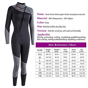 Nataly Osmann Diving Skin Men Women 3mm Shorty Wetsuit Womens, Full Body Diving Suit Front Zip Wetsuit for Diving Snorkeling Surfing Swimming