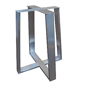Brushed Stainless Metal Table base, Tapered Pedestal Style - Any Size and Color