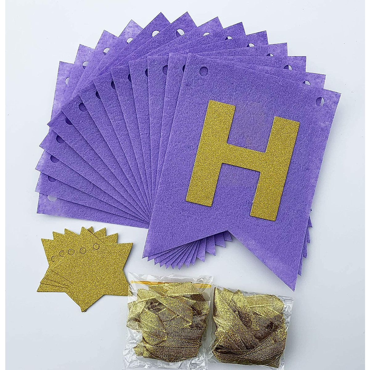 Purple Gold Birthday Party Decorations Qian's Party Purple Gold Confetti Balloons Happy Birthday Banner Purple Gold Birthday Party Supplies for Women's 20th/30th/40th/50th Birthday Party Decorations