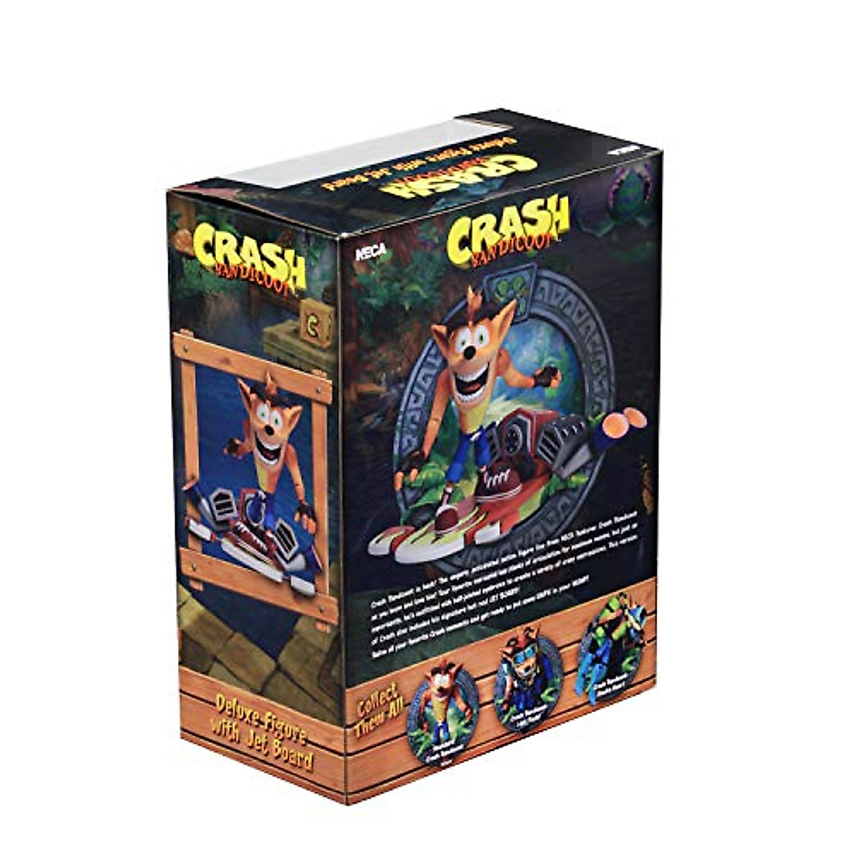 NECA Crash Bandicoot - 7” Scale Action Figure - Deluxe Crash with Jet Board