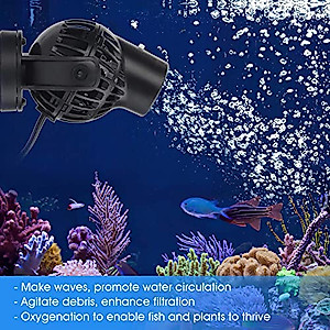 hygger Aquarium Wave Maker Circulation Pump, 1320 GPH Ultra-silence Fish Tank Powerhead with Strong Magnet Suction Base for Freshwater or Saltwater Fish Tank, 360° Rotating Submersible Water Pump