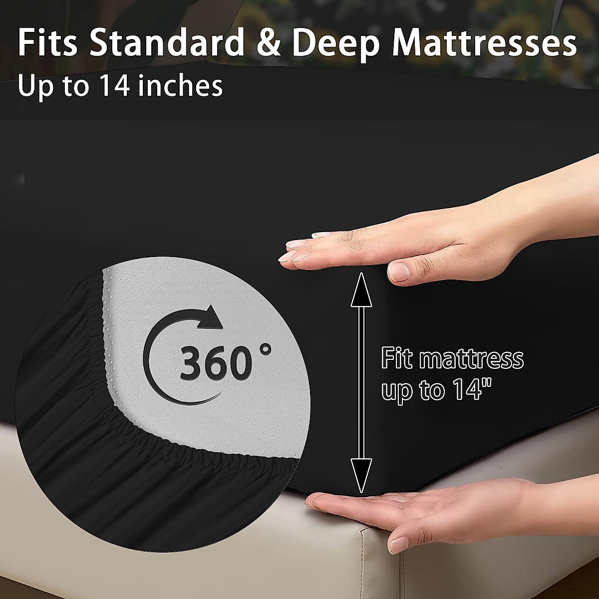 Pinbeam 7 Pcs Comforter Set Full Size, Elephant Animal Cute Bed in a Bag with Flat Sheet and Fitted Sheet for Kids and Adults, Sunflower Flower Yellow Bedding Set with Pillowcase & Sham