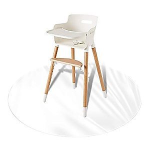Baby Splat Mat 54" Large - Clear Non-Toxic Floor Splat Mat for Under High Chair and Table Cover, Anti-Mess Mat, Easy to Clean - for Arts ,Crafts, Protector for Pets, Cat or Dog (Clear Round)