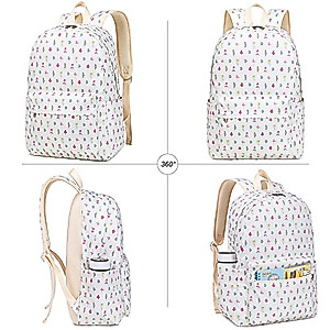 School Backpack Teen Girls Kids Lightweight College Waterproof School Laptop Casual Backpack (Floral)