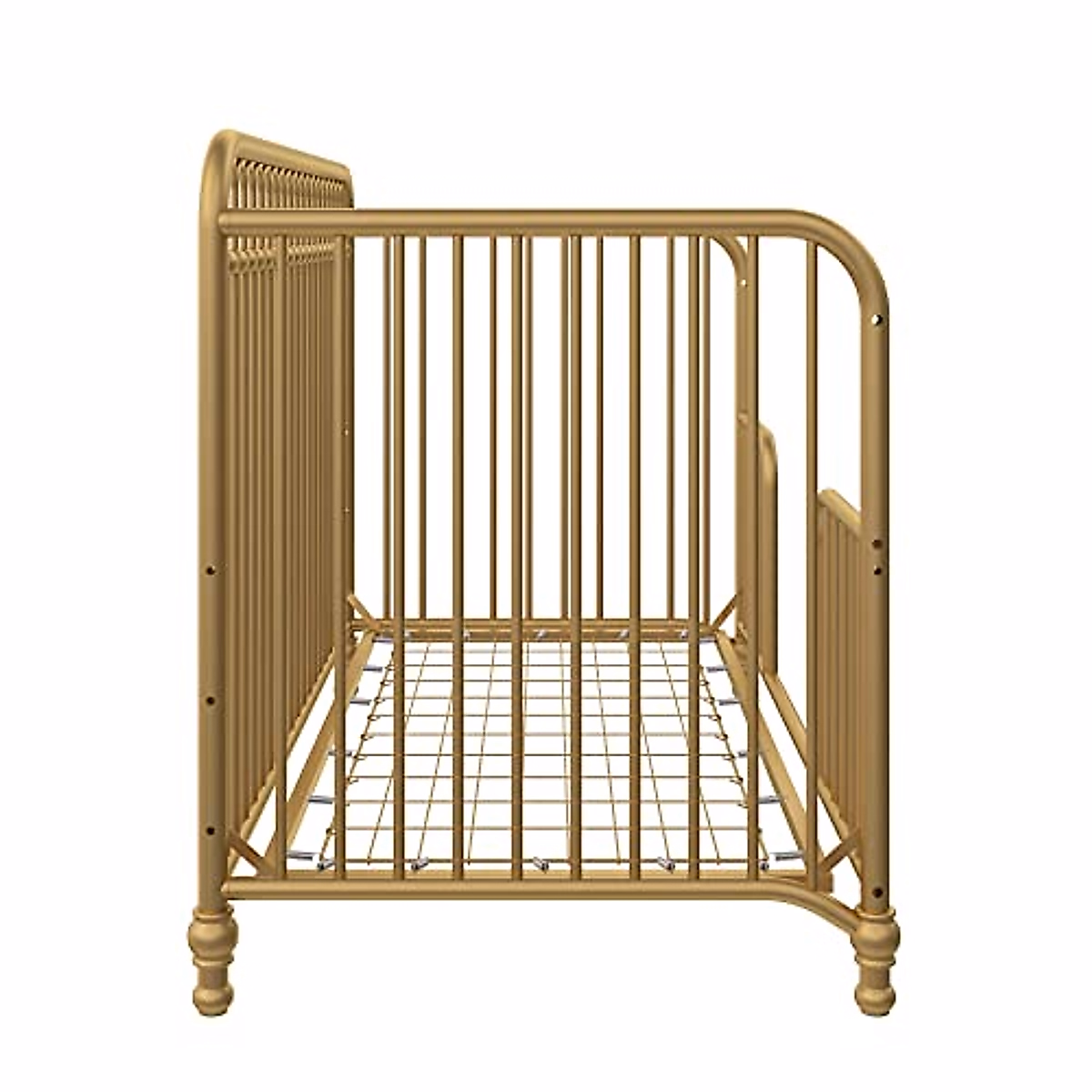 Little Seeds Raven 3-in-1 Convertible Metal Crib, JMPA Certified, Gold