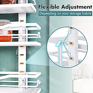 KUSVC Over The Door Pantry Organizer，9-Tier Over The Door Organizer with Adjustable Basket，Metal Hanging Pantry Organizers and Storage for Kitchen, Back of Door Seasoning Rack