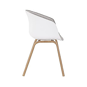 CangLong Mid Century Modern Dining Armrest Living Room Makeup Side Chairs with Metal Legs, set of 2, Grey 1