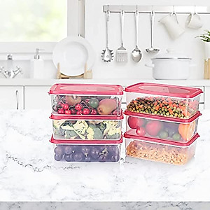 Tauno Easy Lock & Open Food Storage Containers | Plastic Kitchen Organizer with Lids | BPA Free Nesting | Set of 10 Pack 72 Cup Total