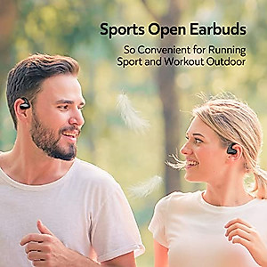 Open Ear Headphones,True Wireless Bluetooth Earbuds with Earhooks,30Hrs Playtime with Charging Case and LED Power Display,Sport Workout Earbuds Built in Mic Waterproof Bass Sound Headset