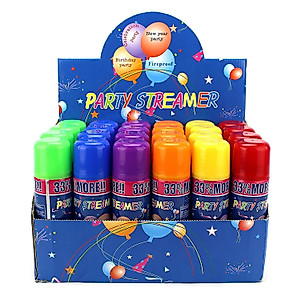 24 pcs Pack of Fun Party Streamer Spray String In A Can for Children's Parties, Party Supplies Perfect For Kid's Parties/Events