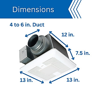 Panasonic FV-0511VKL2 WhisperGreen Select Ventilation Fan with LED Light - 50-80-110 CFM - Quiet Bathroom Fan