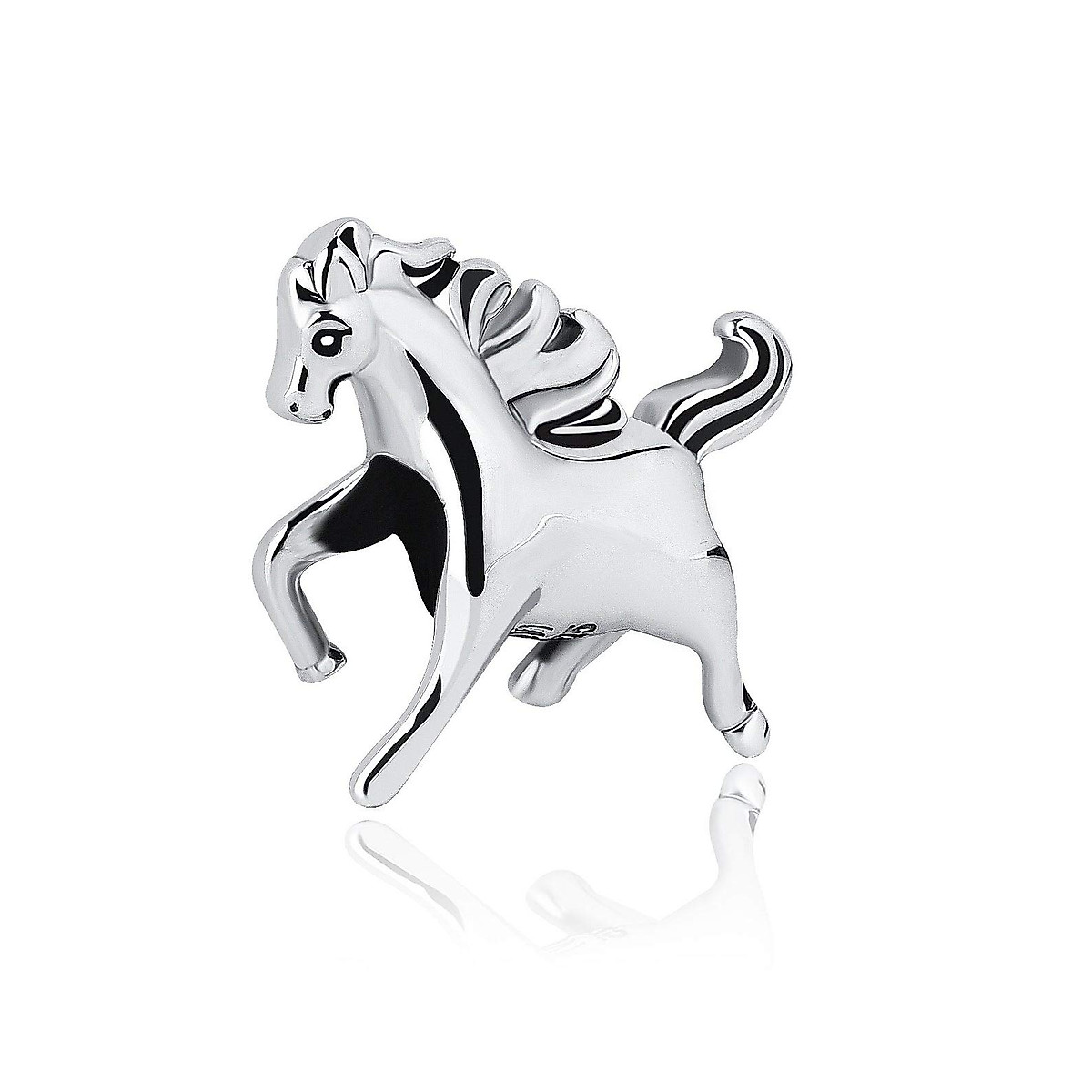 Bolenvi Mustang Horse Farm 925 Sterling Silver Charm Bead for Pandora & Similar Charm Bracelets or Necklaces