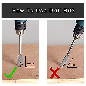 COMOWARE 13 Pcs Spade Drill Bit Set - Paddle Flat Bits Set for Woodworking, SAE, Portable Nylon Storage Holder