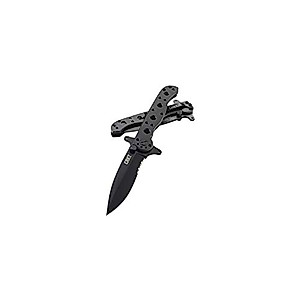 CRKT M21-10KSF EDC Folding Pocket Knife: Special Forces Everyday Carry, Black Serrated Edge Blade, Frame Lock, Dual Hilt, Stainless Steel Handle, Reversible Pocket Clip