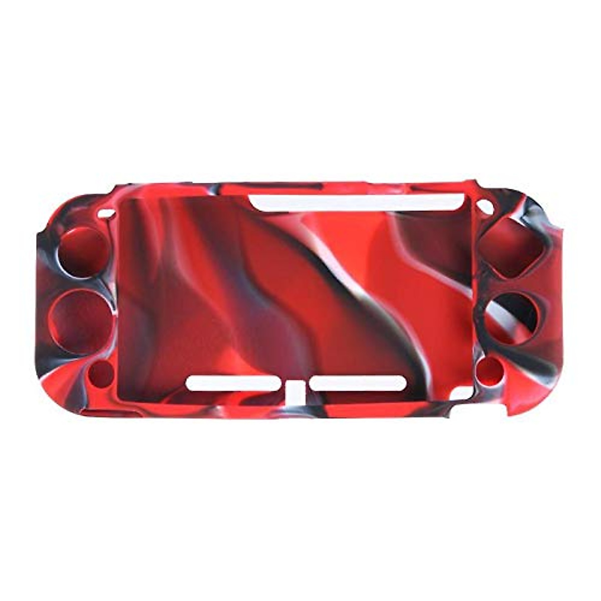 Silicone Gel Rubber Cover Protective Case for Nintendo Switch Lite Console Mini Console Full Protection (Camouflage Red)
