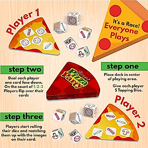 University Games, Pizza Party Dice Game, Dice Game for Kids and Families, Ages 6+
