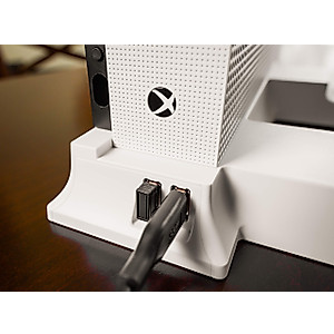 YoK Cool and Charge Vertical Cooling Stand for Xbox One Built In Cooling Fan With Dual Controller Charging Station - Compatible With Xbox One S