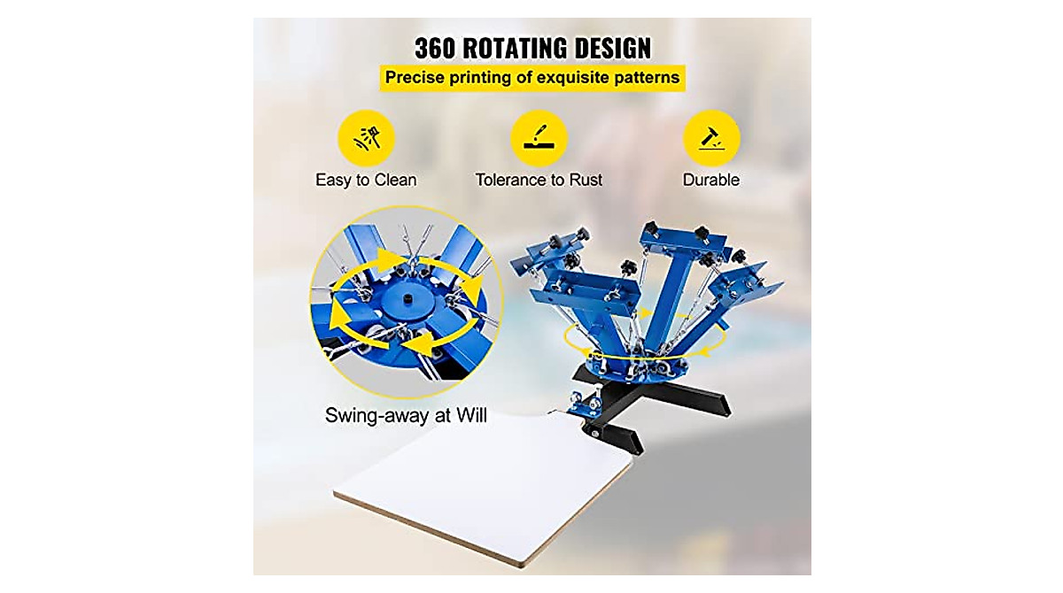 VEVOR 4 Color Screen Printing Machine for DIY T-Shirts