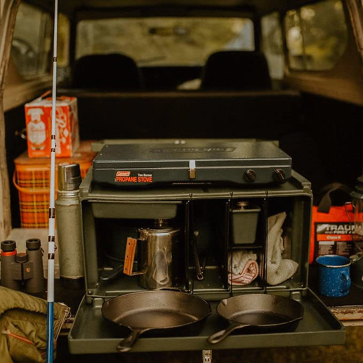 Yoke Chuck Box Camp Kitchen, USA Made, Ultimate Portable Camp Kitchen Box with Sink, Camp Kitchen Organizer