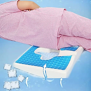 EGEN Gel Memory Foam Seat Cushion Hip Pain, Back Pain Tailbone Coccyx Sciatica Relief, Chair Cushion for Paralysis, Sedentary, Car, Wheelchair,Sciatica Bed Elderly Bedsore (with Black Cover)