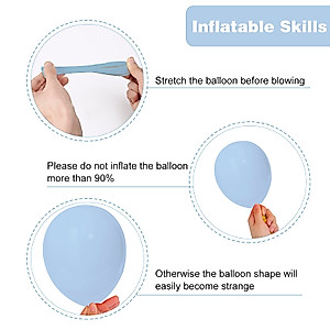 RUBFAC 138pcs Pastel Blue Balloons Different Sizes 18 12 10 5 Inch for Garland Arch, Light Blue Balloons for Birthday Baby Shower Gender Reveal Wedding Party Decoration