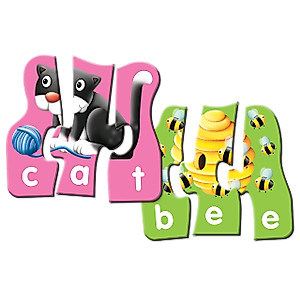 The Learning Journey - Match It! Spelling Jr. - 15 Piece Self-Correcting Spelling Puzzle for Three and Four Letter Words with Matching Images - Word Puzzles for Kids Ages 3-5 - Award Winning Toys