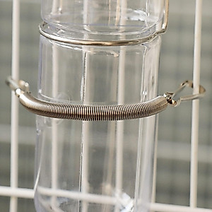 1Pc Silver Spring with Clip Used Singly Combination to Hold Water Dispenser Bottle for Animals Metal Spring Clip and Fasteners,Good Flexibility and Durable Pet Supplies,Feeding and Watering Supplies