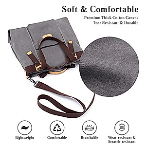 CORIOS Women Shoulder Bag Canvas Handbag Ladies Top Handle Bag Large Capacity Crossbody Bag Casual Messenger Bag Multifunctional Hobo Tote Bag for Travel Shopping Work Party Office Purple Coffee