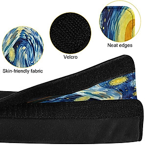 xigua Van Gogh Starry Night Car Seat Neck Cover, Soft Breathable Car Seat Strap Cover for Baby Kids Boys Girls, Seat Belt Covers for Car Seats, Pushchair, Stroller 2PCS