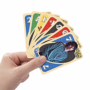 Mattel Games UNO Flip! Stranger Things Card Game for Adults & Teens with Double-Sided Cards, Real World Vs. Upside Down