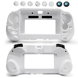 CHENLAN L2 R2 Trigger Hand Grip Shell Controller Protective Case for Playstation PS Vita 1000 （White）