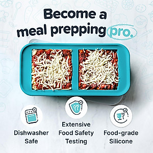 Souper Cubes Gift Set, 1-Cup 2-Cup 1/2 Cup and 2 Tablespoon Trays With Lids, Aqua Color