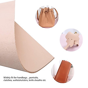 MUNEFE Leather, Vegetable Leather, Hand Tanned Vegetable Leather, Suitable for Crafts Harnesses Home Decoration Knife Sheaths(2.0 Thickness 20 * 20cm)