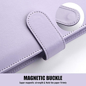 Sooez A5 Notebook Photocard Binder, 6 Ring Planner, Stylish Loose Leaf Personal Organizer Cover with Magnetic Buckle, PU Leather Binder Women with Macaron Colors (Mint Green)