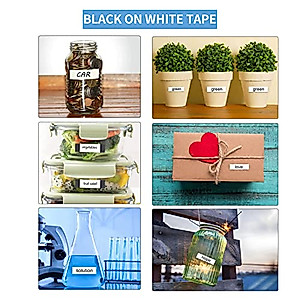 12mm 0.47 Laminated Black on White Label Tape Replacement for TZC231, Label Maker Tape for TZe 131, TZe 231, TZe 431, TZe 531, TZe 631, TZe 731(1Pcs)