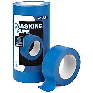 WeLiu Painters Tape 6 Rolls (990 Ft) Masking Tape, Blue Painter’s Tape for Home Office School, DIY Crafts, Labeling, Edge Finishing, 2 Inches x 55 Yards