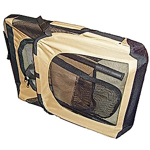 Pet Life Vista-View 360 Degree Zippered and Collapsible Soft Folding Dog Crate - Folding Travel Dog Kennel with Zippered Entrances Along The Pet Crate