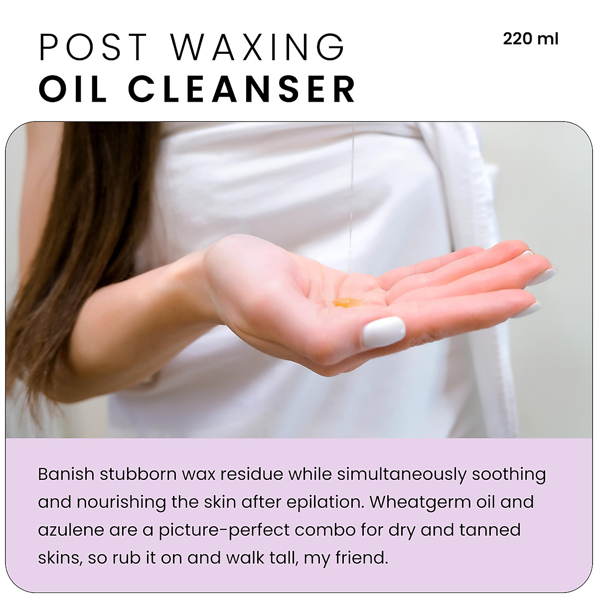 Depileve Oil Cleanser - Azulene Oil - Removes Wax Residue - AfterCare Enriched with Wheat Germ - for All Skin Types - Post Waxing Massage Oil, 7 oz.