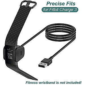 Charger for Fitbit Charge 4 & Fitbit Charge 3, Replacement Charging Cable Clip Cord Dock for Fitbit Charge 3 / Charge 4 Activity Tracker