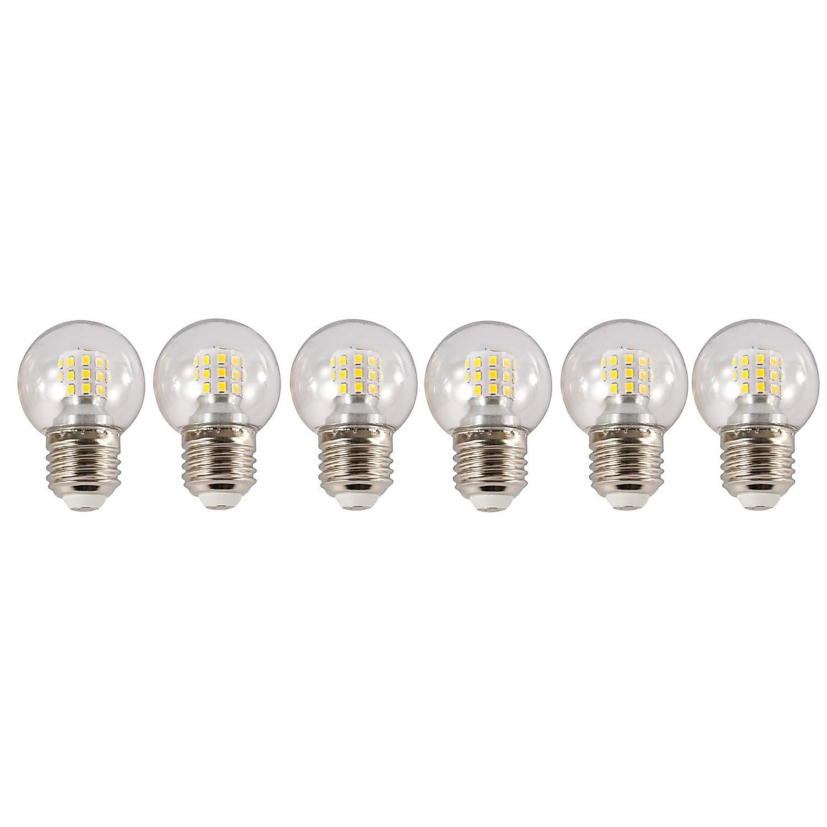 A15 LED Bulb G45 7W Mini Globe LED Bulb LED Candelabra Bulb for Ceiling Fan Decorative Lights, E26/E27 Medium Base,7W(60W Equivalent),AC85-265V,Not Dimmable,Warm White 3000K,6 Pack