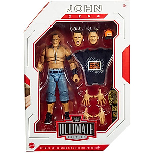 WWE John Cena Ultimate Edition Wave 5 Multiple-Pose 6-inch Action Figure, for 8 years and up, with Entrance Gear, Extra Heads & Swappable Hands