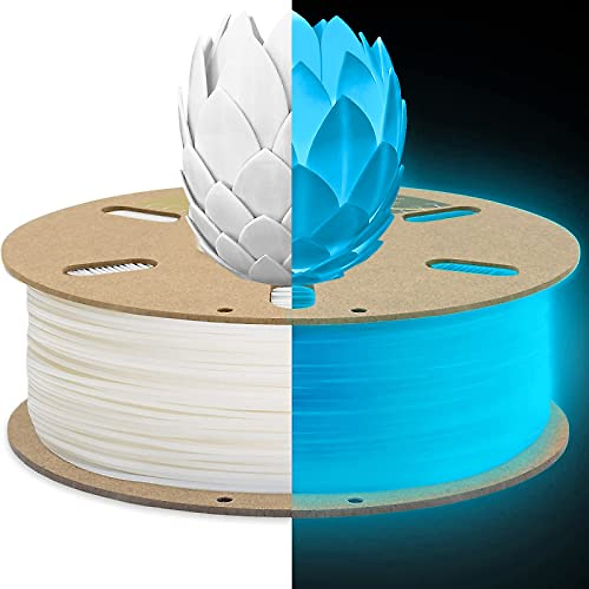PLA Glow in The Dark Green and Blue Bundle, Duramic 3D Printing Filament 1.75mm, Dimensional Accuracy +/- 0.05 mm